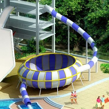 Customized Exciting Aqua Park Fiberglass Water Slide Red / Yellow / Green